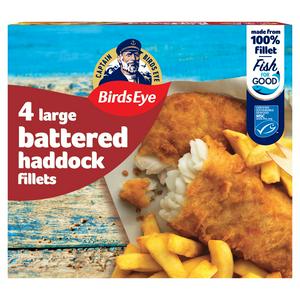 Birds Eye Battered Cod Fish Fillets x4 440g