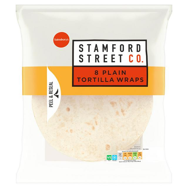 Stamford Street Co. Plain Tortilla Wraps x8 Sainsbury s