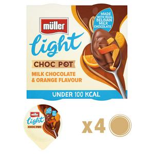Muller Light Choc Pot Chocolate Dessert 4x80g Sainsbury s